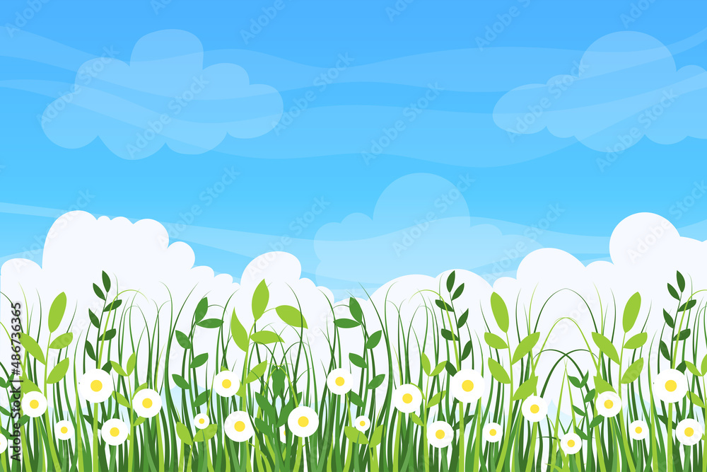 Animated Grass With Sky Blue