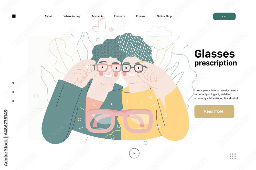 Opticians shop - medical insurance web template, advertising poster ...