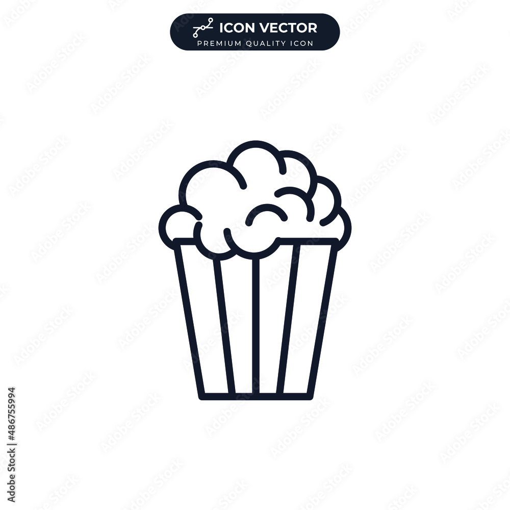Popcorn icon symbol template for graphic and web design collection logo ...