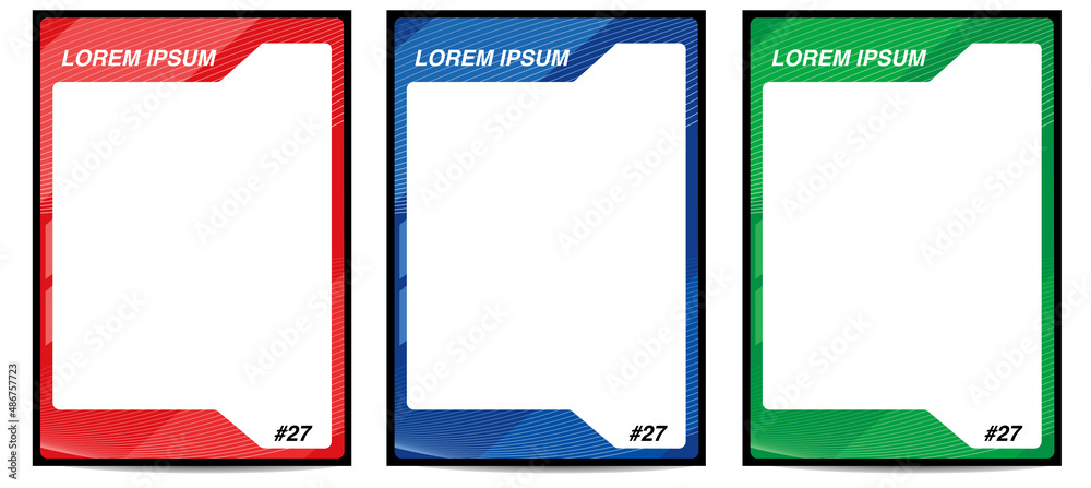Vetor de Team player trading card frame border template design flyer do ...