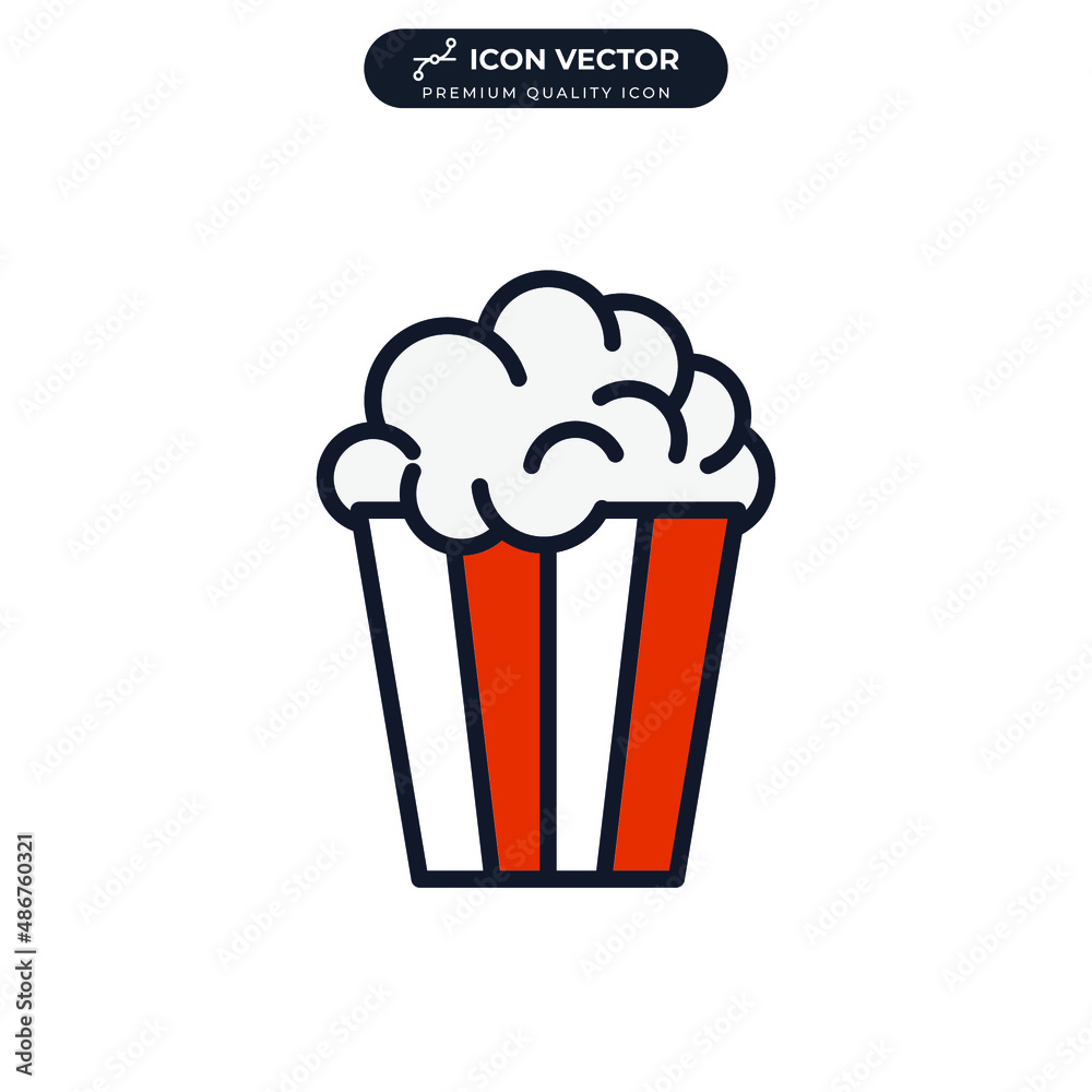 Popcorn icon symbol template for graphic and web design collection logo ...