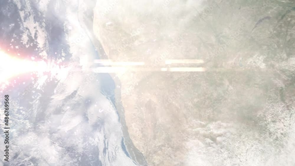 Earth zoom in from outer space to city. Zooming on Namibia, Windhoek ...