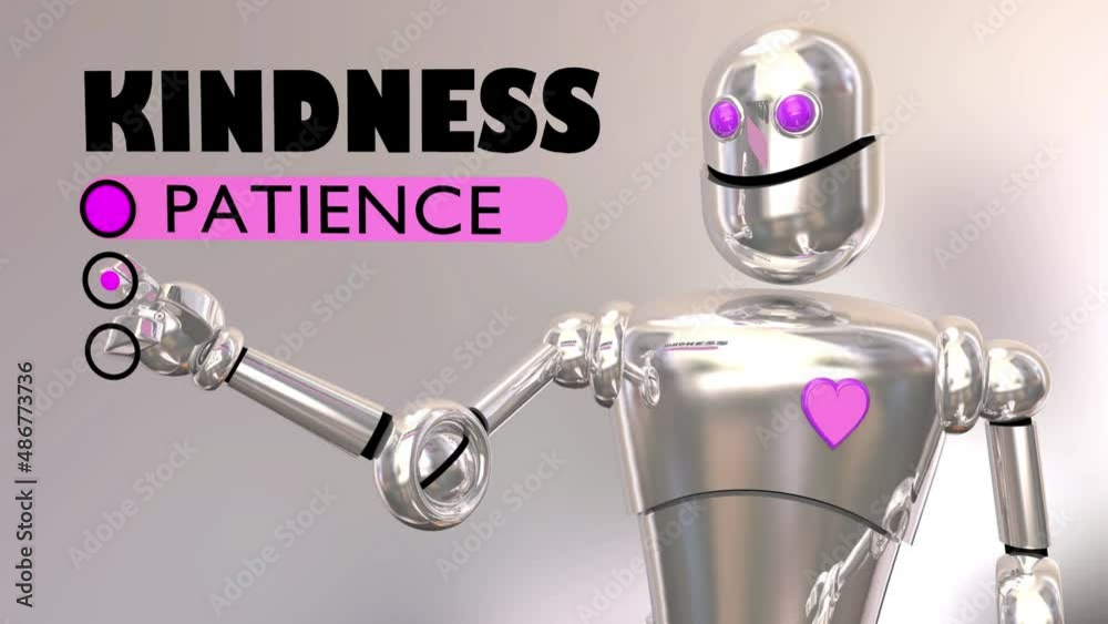 Kindness Robot Choose Grace Empathy Patience Be Nice to Others 3d ...