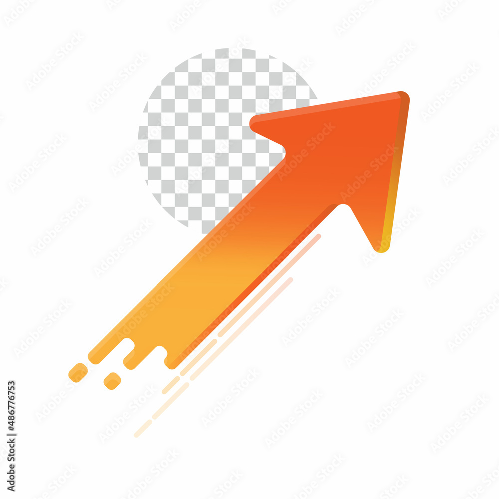 Red arrow fire effect design for infographics, diagram, graph ...