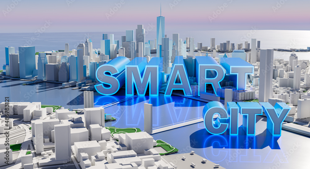 Smart city low poly mega city background, urban and futuristic ...