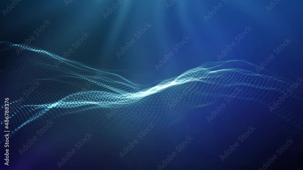 Blue wave technology business background. Abstract blue colour wave ...