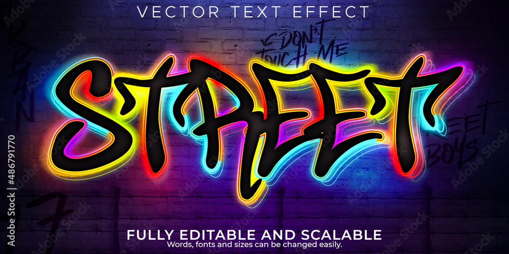 Graffiti text effect, editable spray and street text style Stock Vector ...