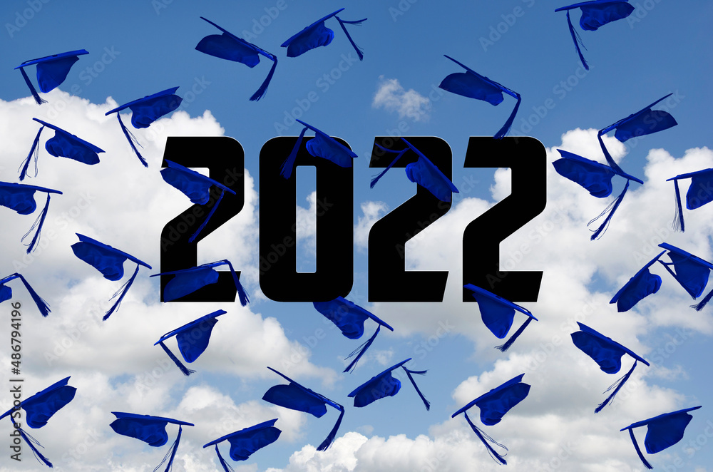 Blue Graduation Cap 2022
