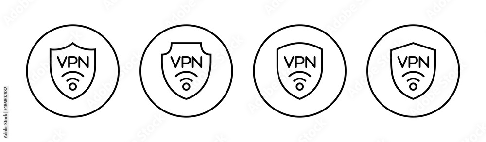Vpn icons set. Private network sign and symbol. virtual private network ...