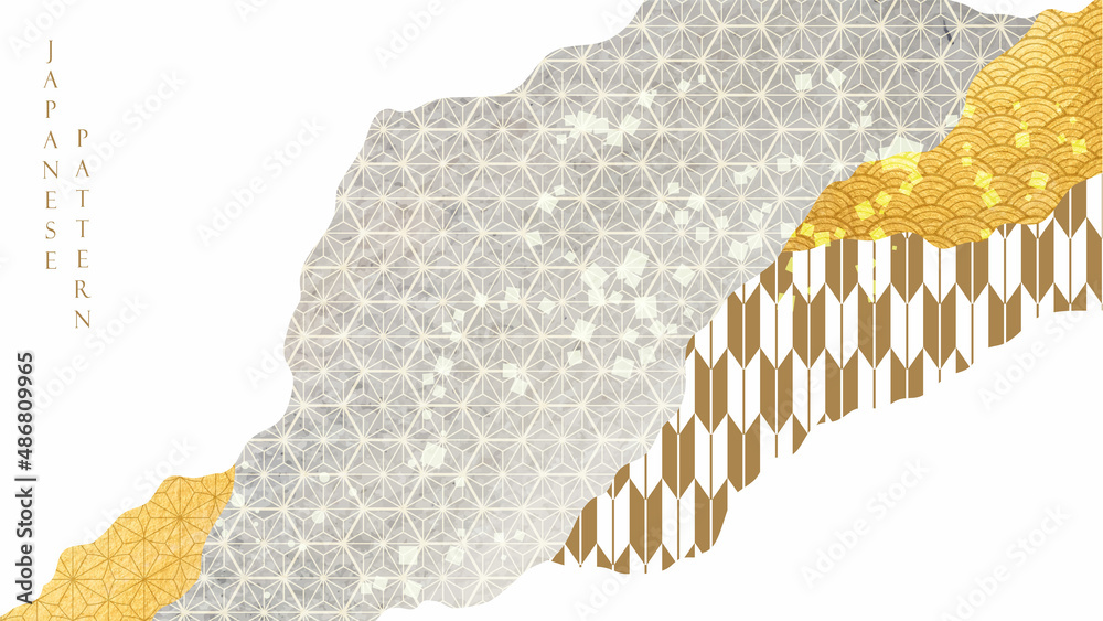 Japanese background with abstract art decoration vector. geometric ...