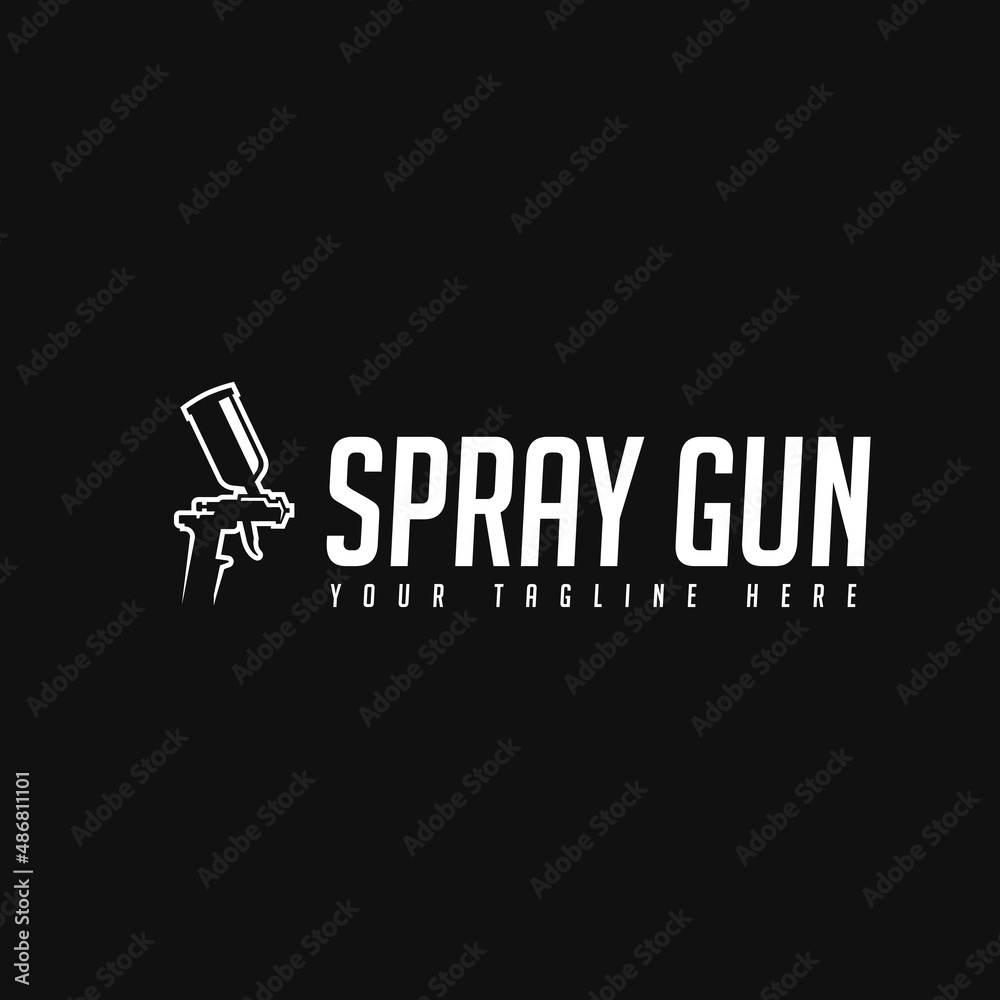 spray gun logo design. logo templates. dark background Stock Vector ...