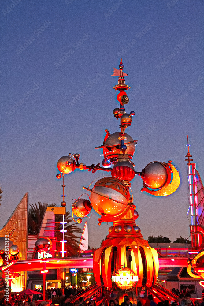 ANAHEIM,CA/USA - Nov 27,2010 : A scene of "Astro Orbiter" floating in ...