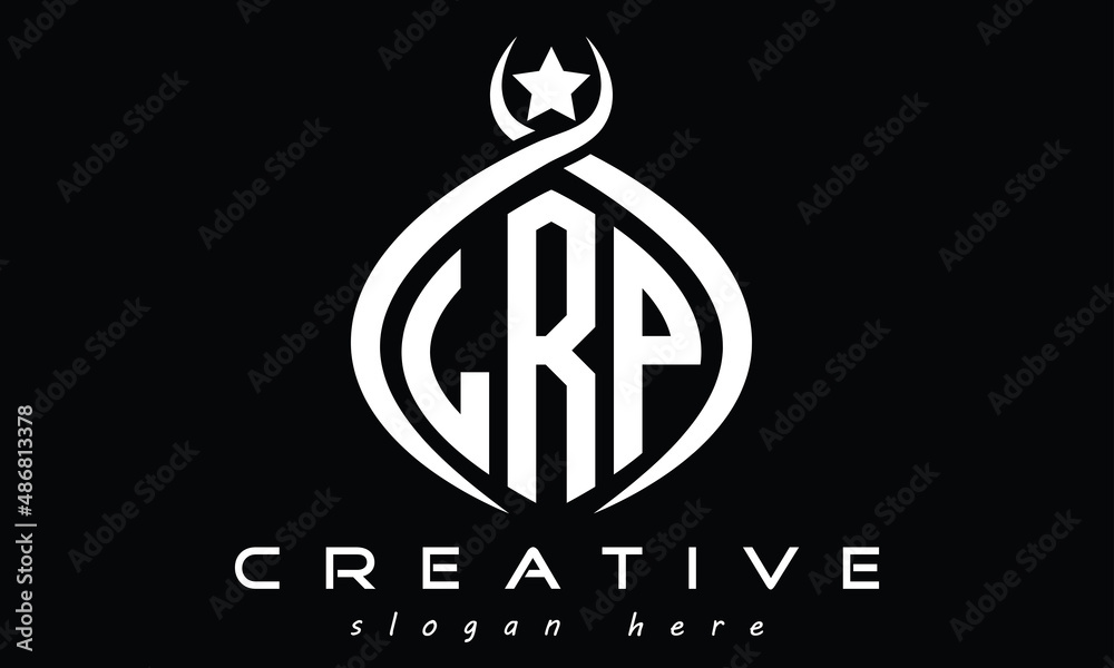 LRP three letters monogram curved oval initial logo design, minimalist ...