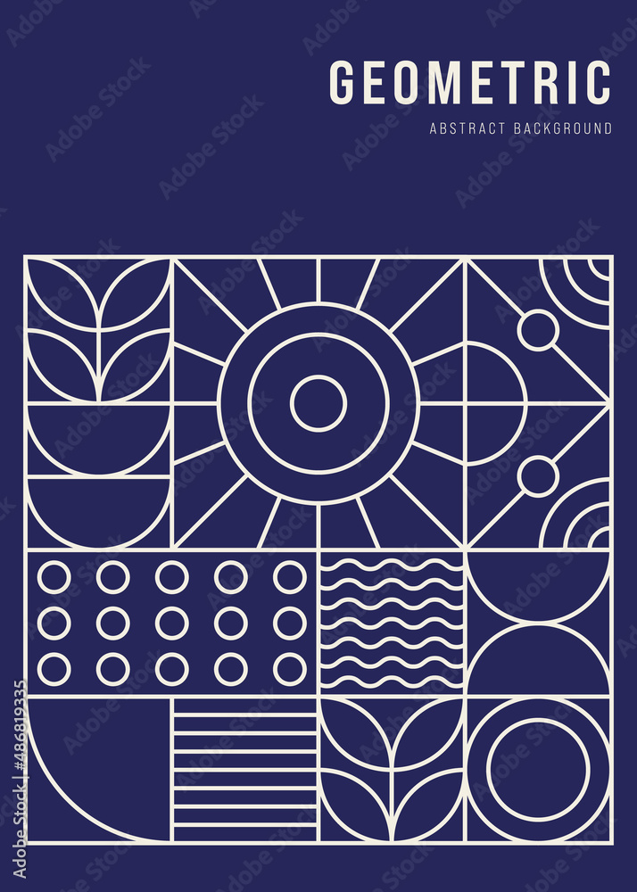 Geometric line shape abstract background modern art style Stock Vector ...