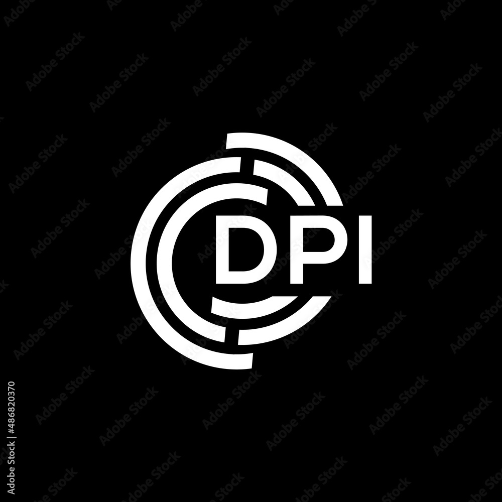 DPI letter logo design on black background. DPI creative initials ...