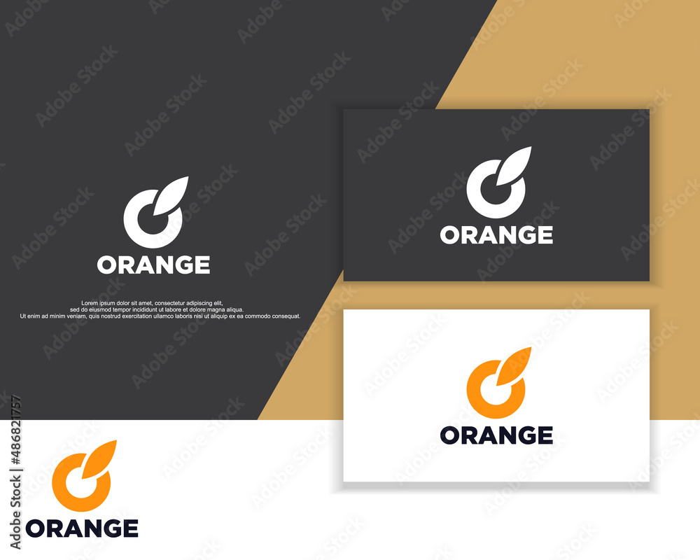 simple and modern orange logo design illustration Stock Vector | Adobe ...