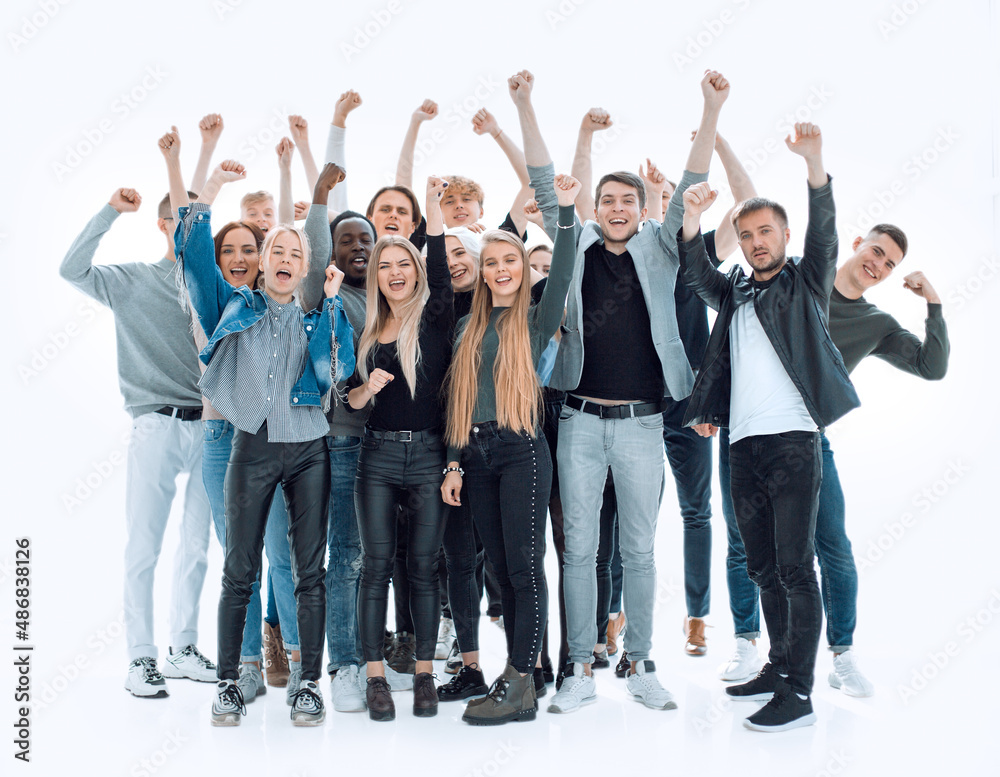 diverse group of happy young people standing together Stock Photo ...