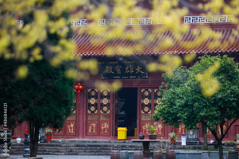 Jiujiang, China - February 3, 2022: Xilin Temple, a thousand-year-old ...