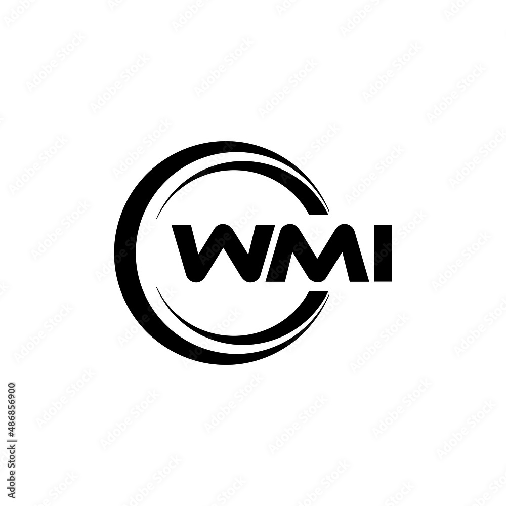 Vecteur Stock WMI letter logo design with white background in ...