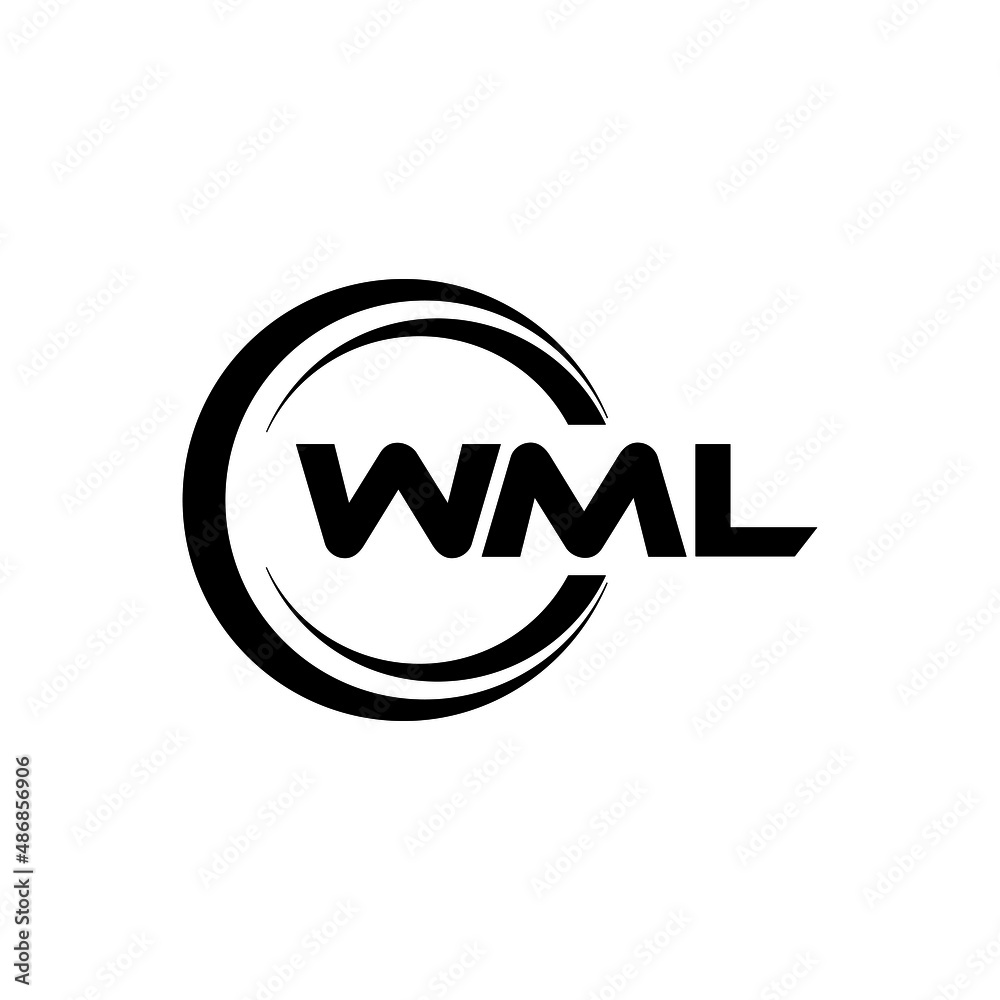 WML letter logo design with white background in illustrator, vector ...
