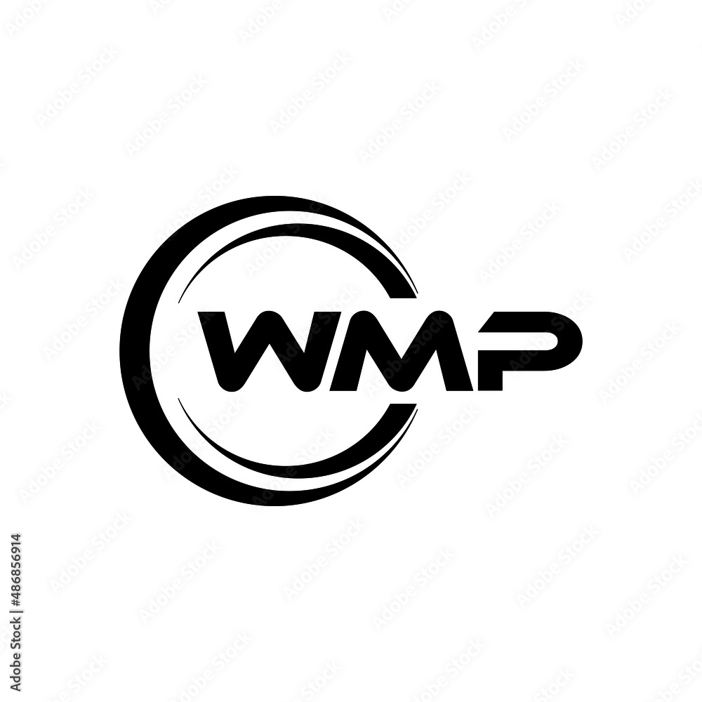 WMP letter logo design with white background in illustrator, vector ...