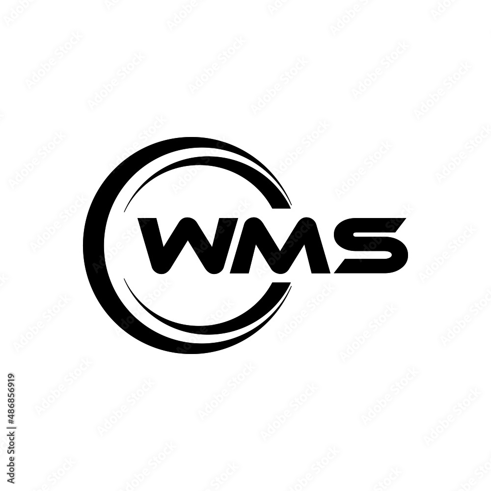 WMS letter logo design with white background in illustrator, vector ...