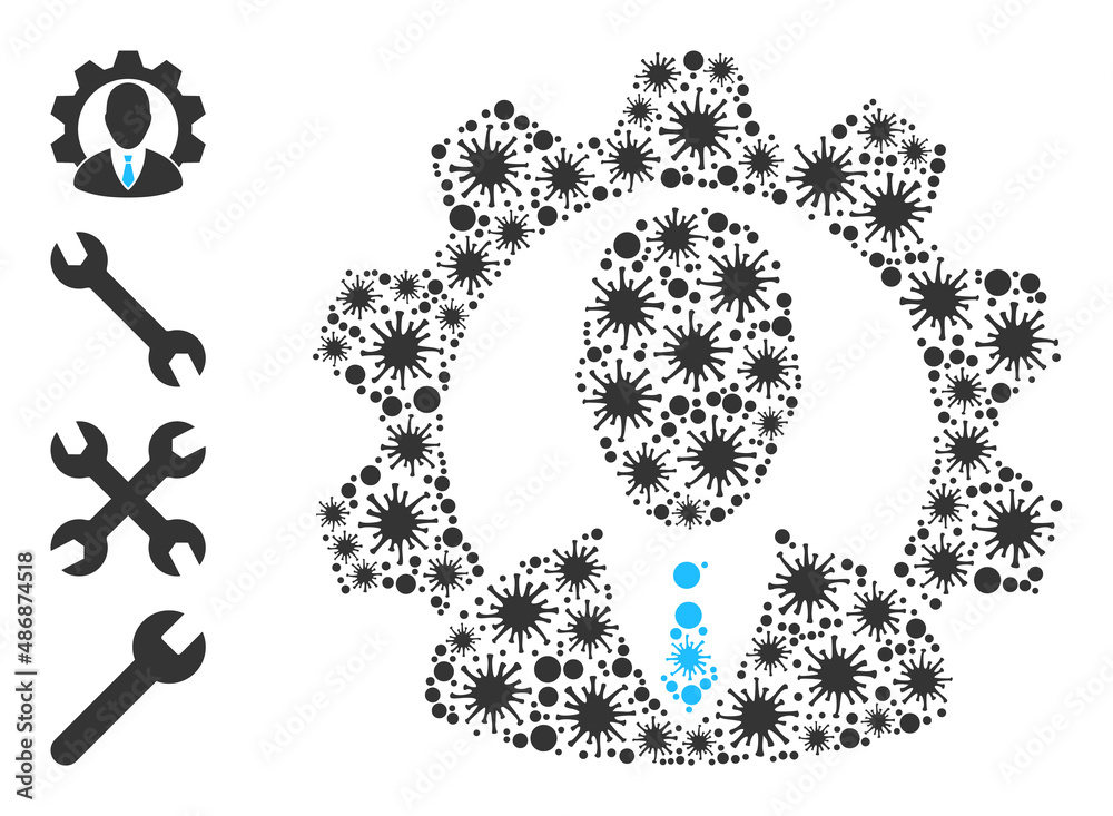 Coronavirus collage industrial manager icon, and similar icons ...