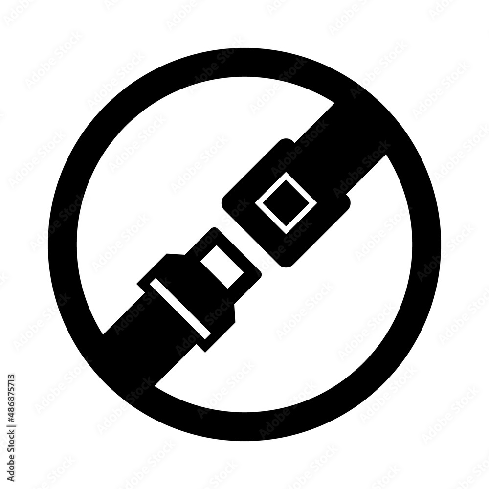 Fasten your seat belt sign. Vector illustration of black and white ...