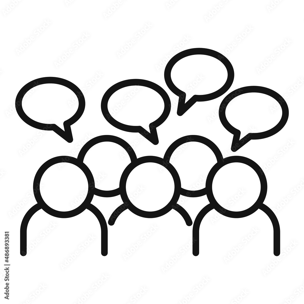 Group Conversation Clipart Black And White