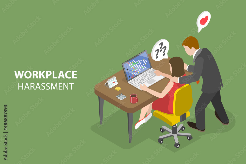 3D Isometric Flat Vector Conceptual Illustration of Workplace ...