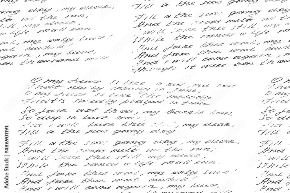 Abstract monochrome text.Vintage background of poems, poetry. Stock ...