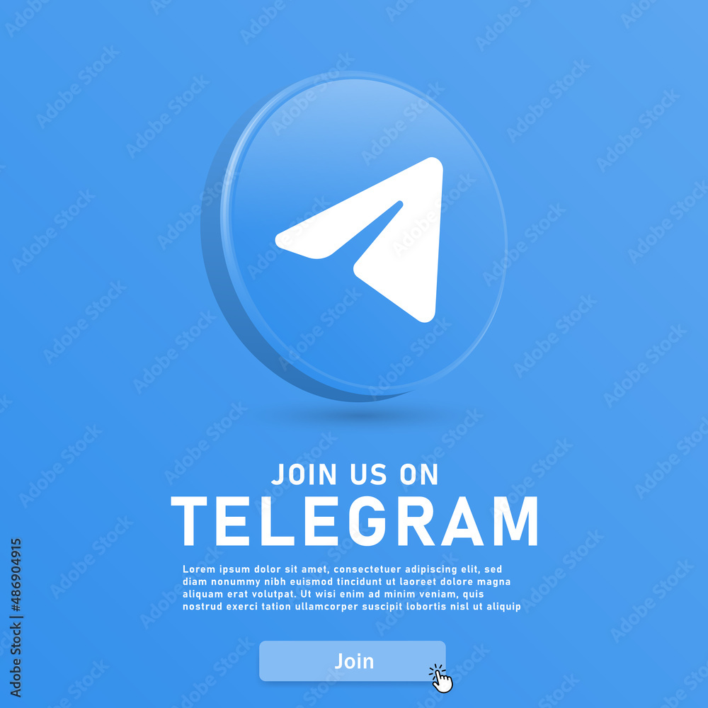 Vecteur Stock follow us on telegram for social media icons banner in 3d ...