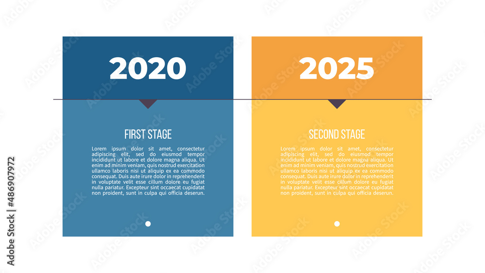 Business process. Chart with 2 steps, options, sections. Vector ...