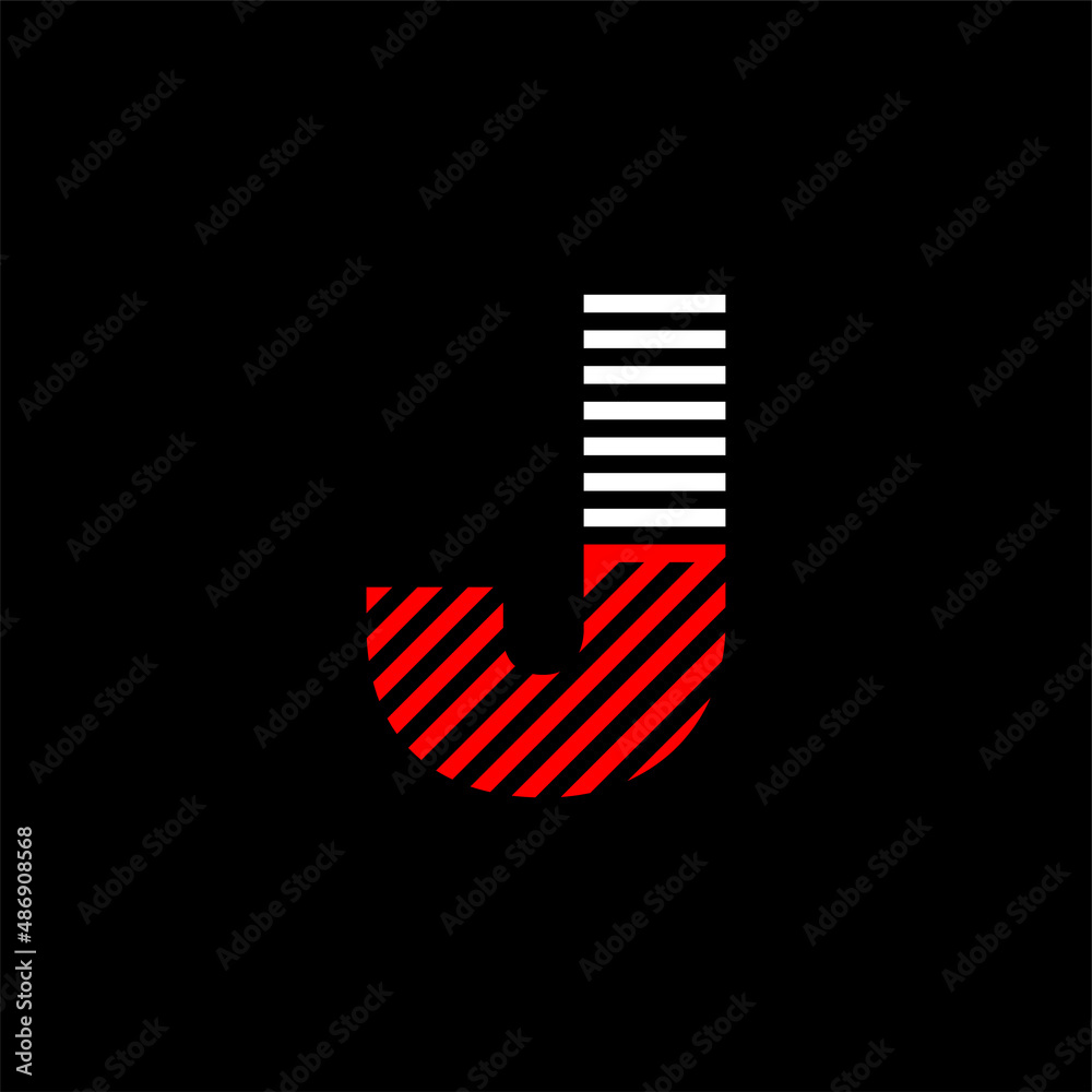 Abstract Letter J Line. Transition color linear logo. Linear modern ...