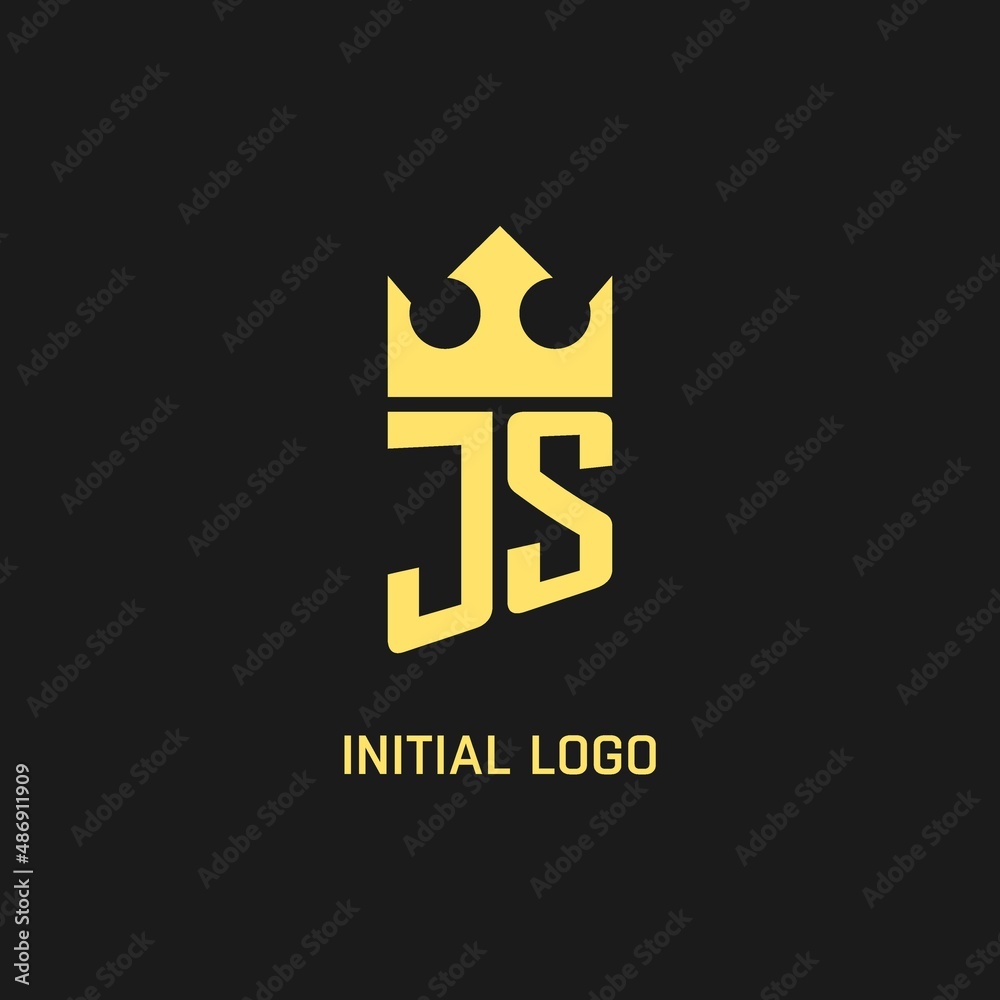 Monogram JS logo shield crown shape, elegant and luxury initial logo ...
