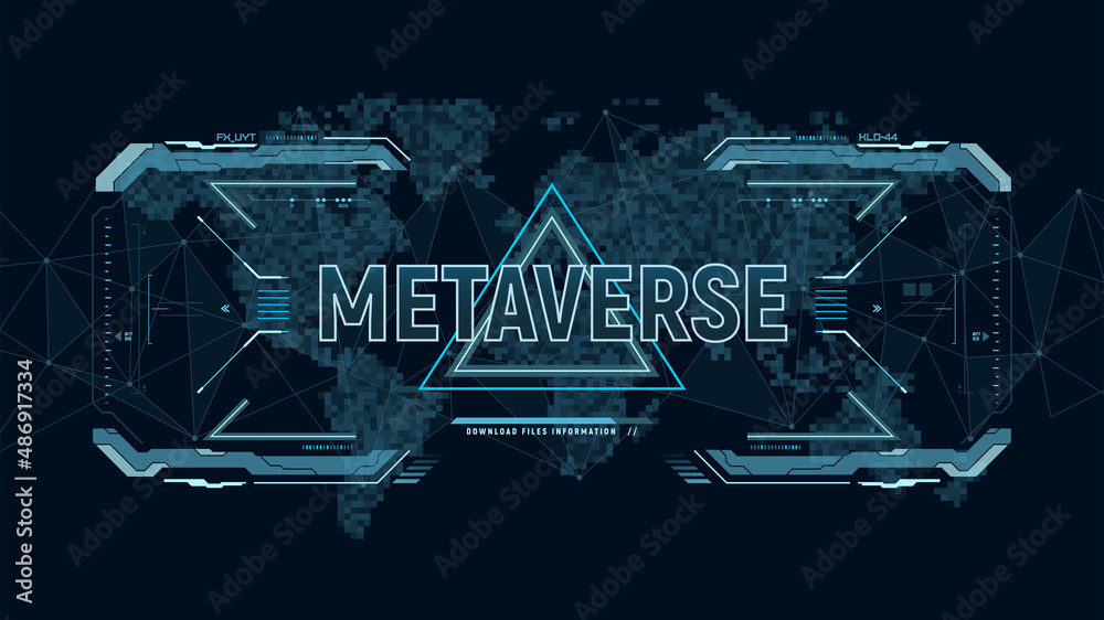 Modern futuristic layout Metaverse with polygons connection structure ...