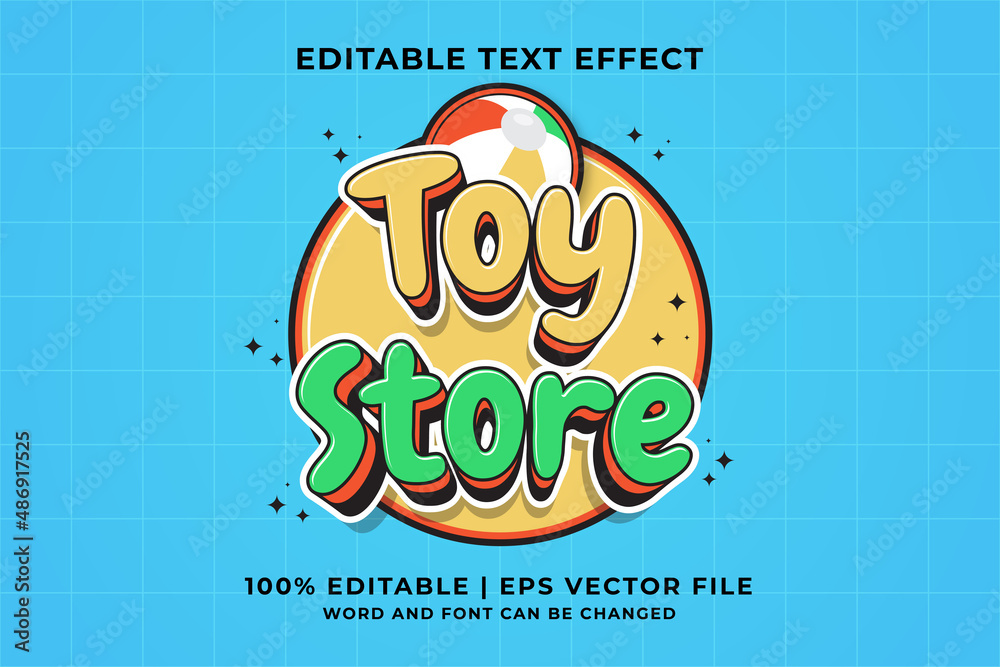 Editable text effect - Toy Store 3d Traditional Cartoon template style ...