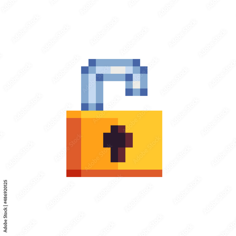 Lock icon. Pixel art flat style. Design of websites and mobile apps. 8 ...