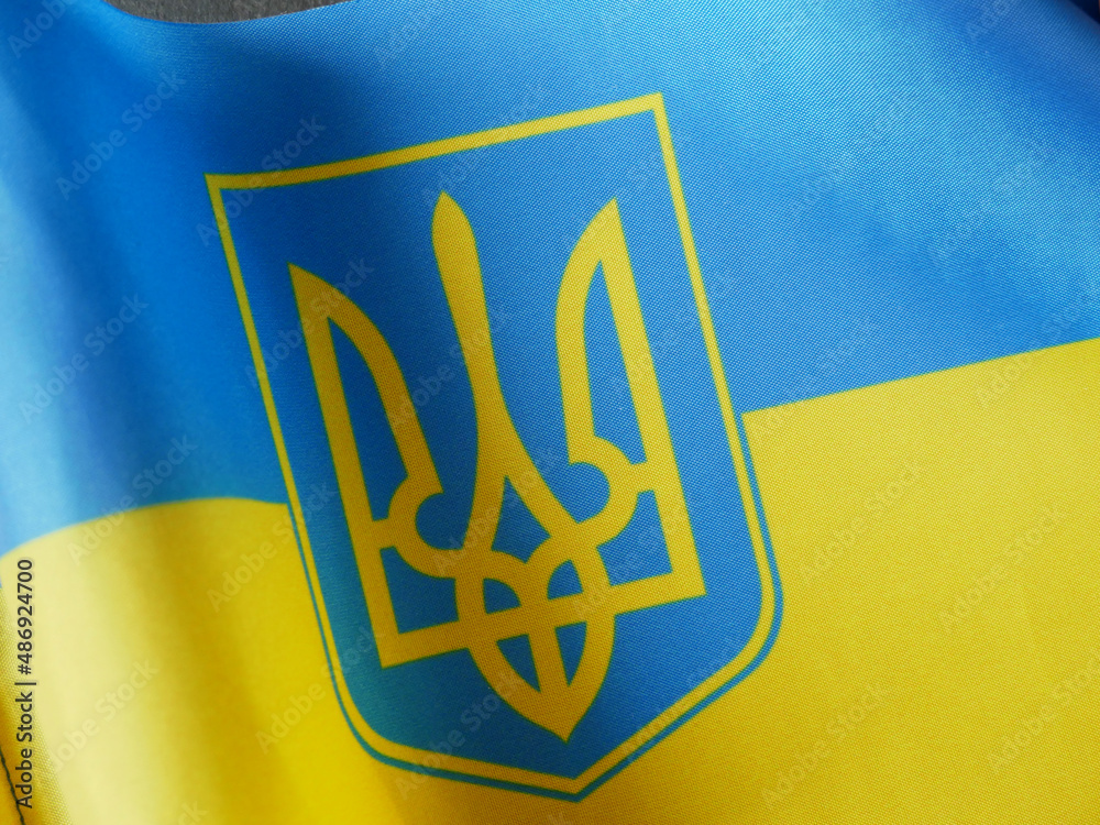 Ukrainian flag closeup. Waving flag of Ukraine. flag symbol of Ukraine ...