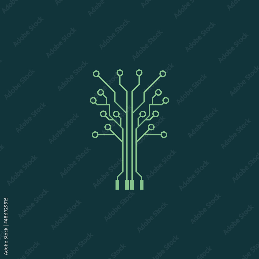 Line Tree Circuit Board Technology Leaf Nature Plant Motherboard ...