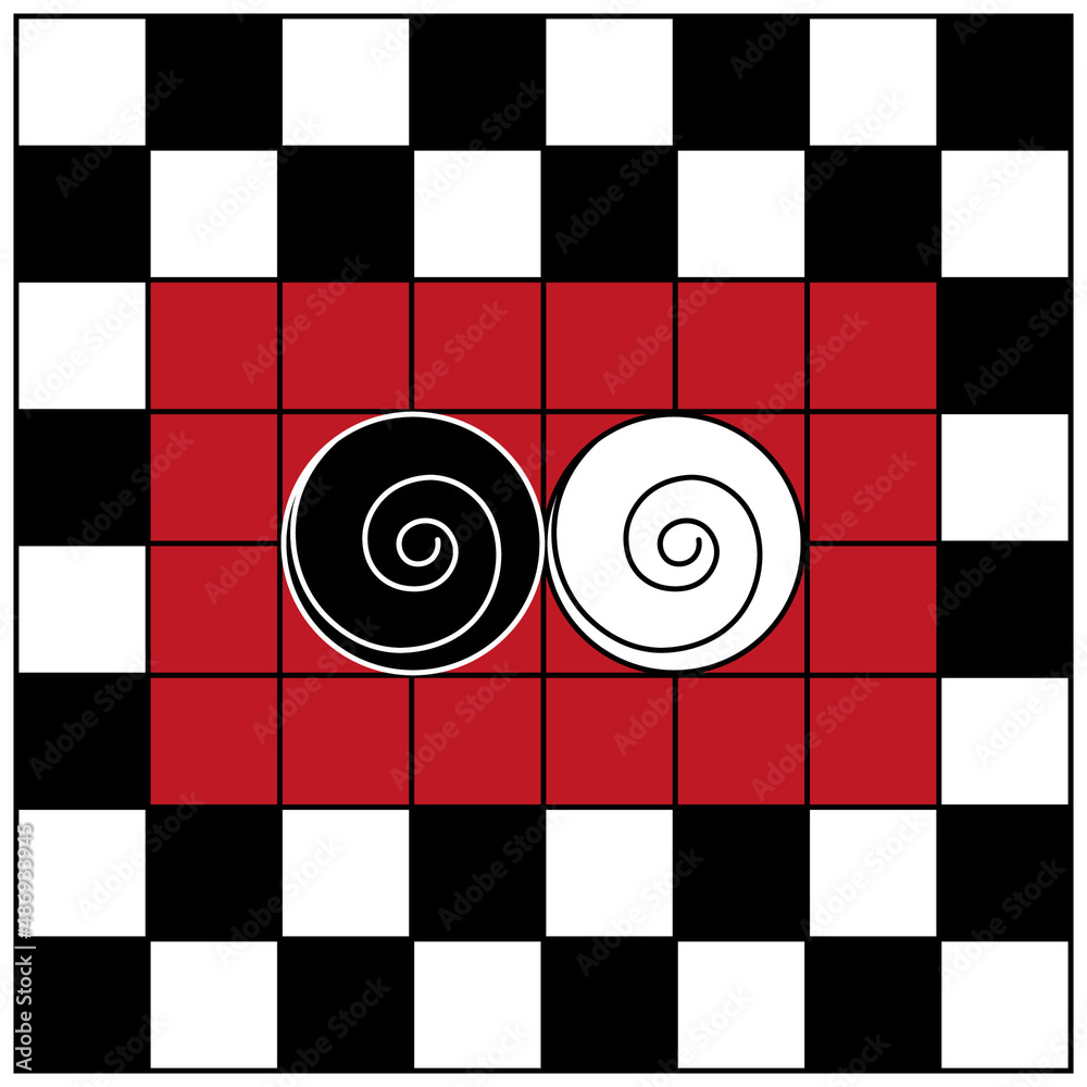 Draughts game white and black figures. Draughts day. Vector ...