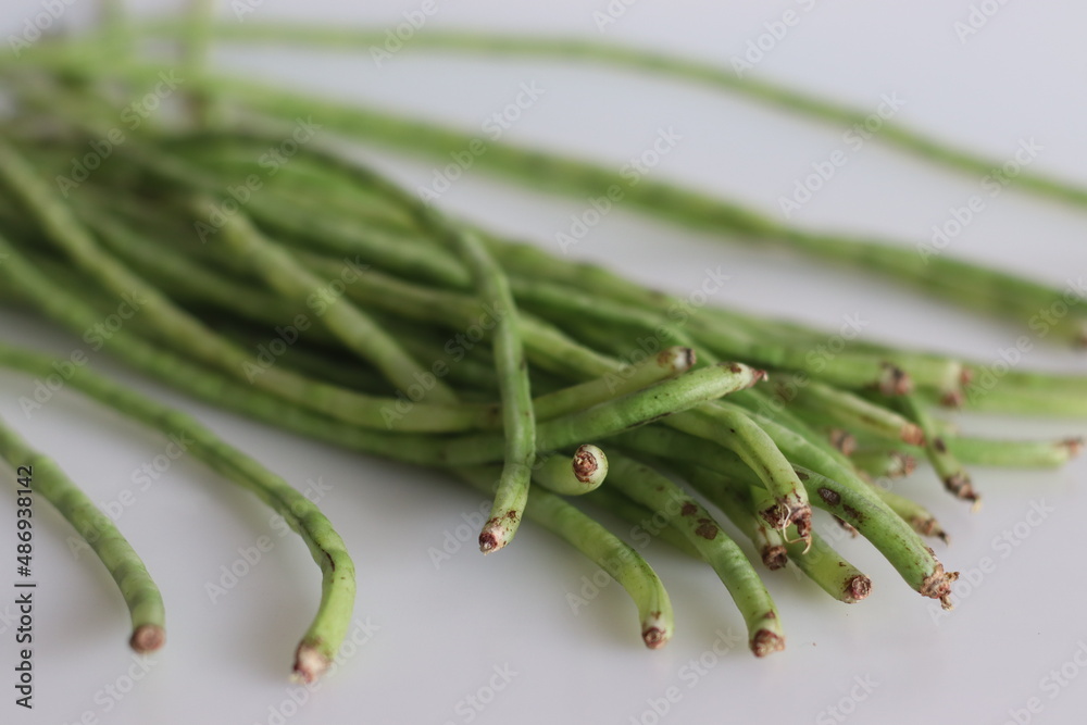 Bunch of Long beans. It is also known as the long podded cowpea ...