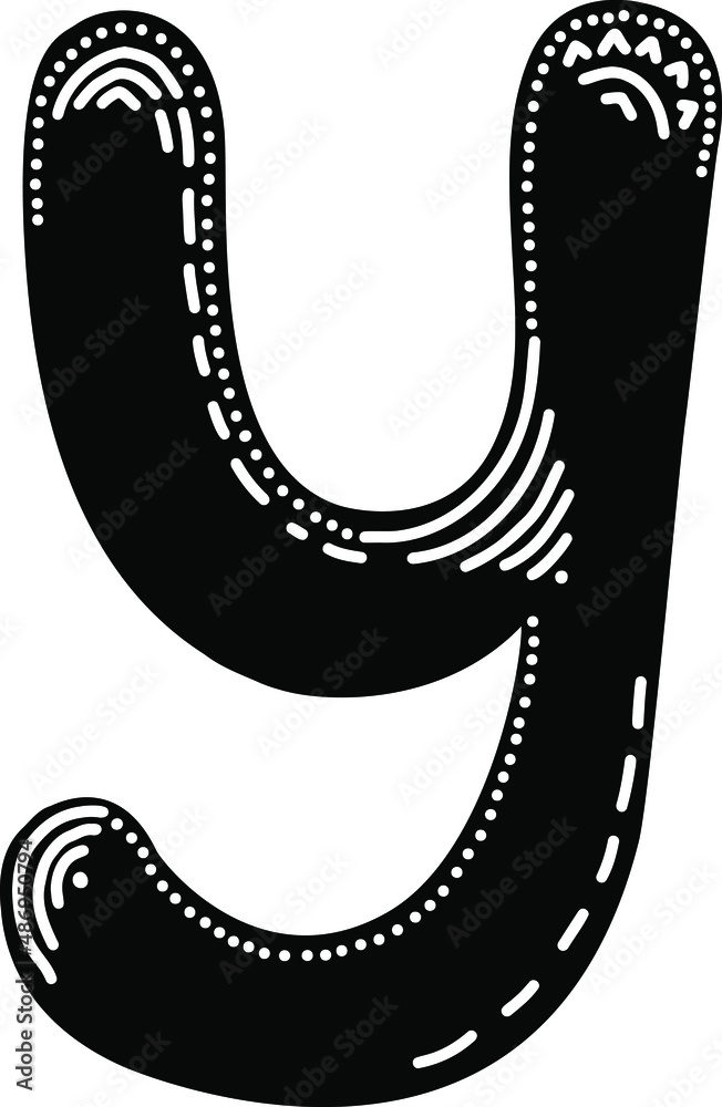 Latin letter "Y". Vector black illustration isolated on a white ...
