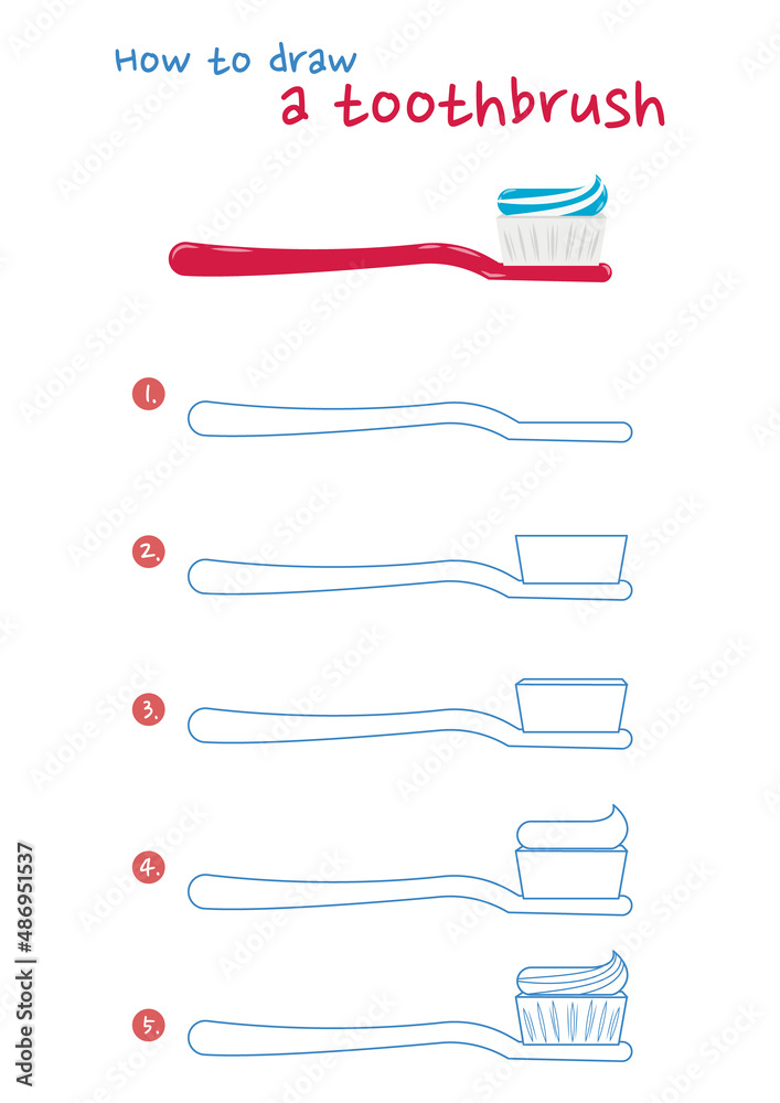 Learn How To Draw A Toothbrush Step By Step Easy Drawing For Kids ...