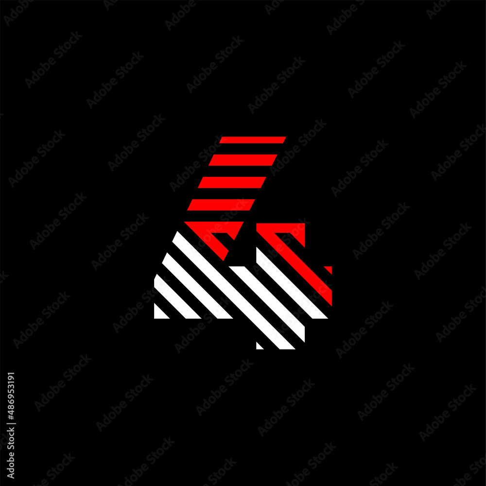 Abstract figure four Line. Transition color linear 4 logo. Linear ...