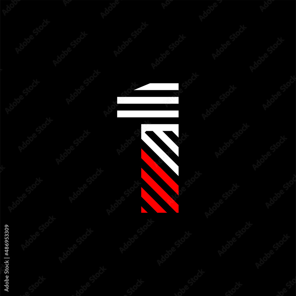 Abstract figure one Line. Transition color linear 1 logo. Linear modern ...