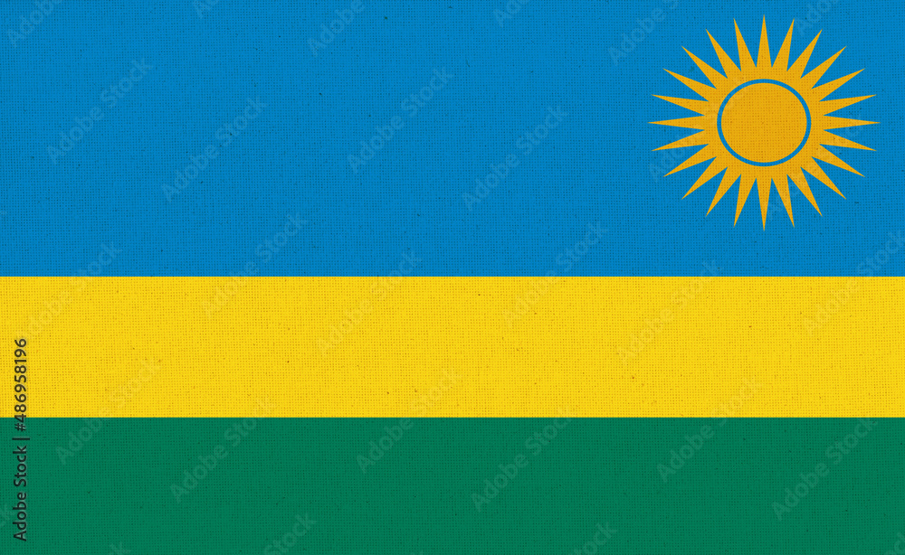 Flag of Rwanda. Rwanda flag on fabric texture. National symbol. Stock ...