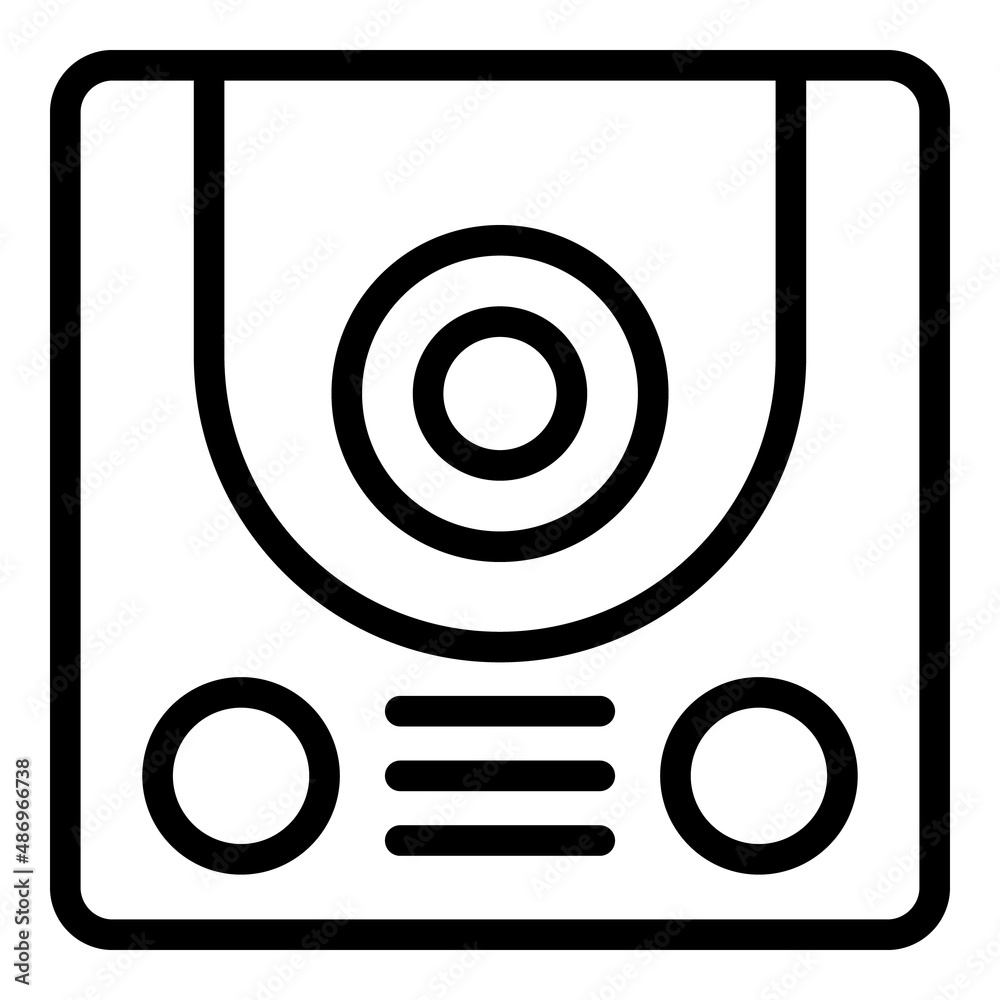 Big video intercom icon outline vector. Door system. Phone camera Stock Vector | Adobe Stock
