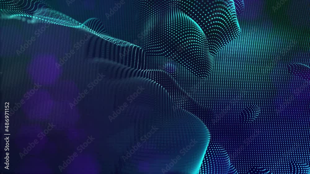 blue data flow 3d bg as digital space. Blue high tech background with ...