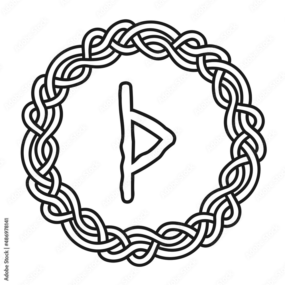 Rune Thurisaz Tor Thorn in a circle - an ancient Scandinavian symbol or ...